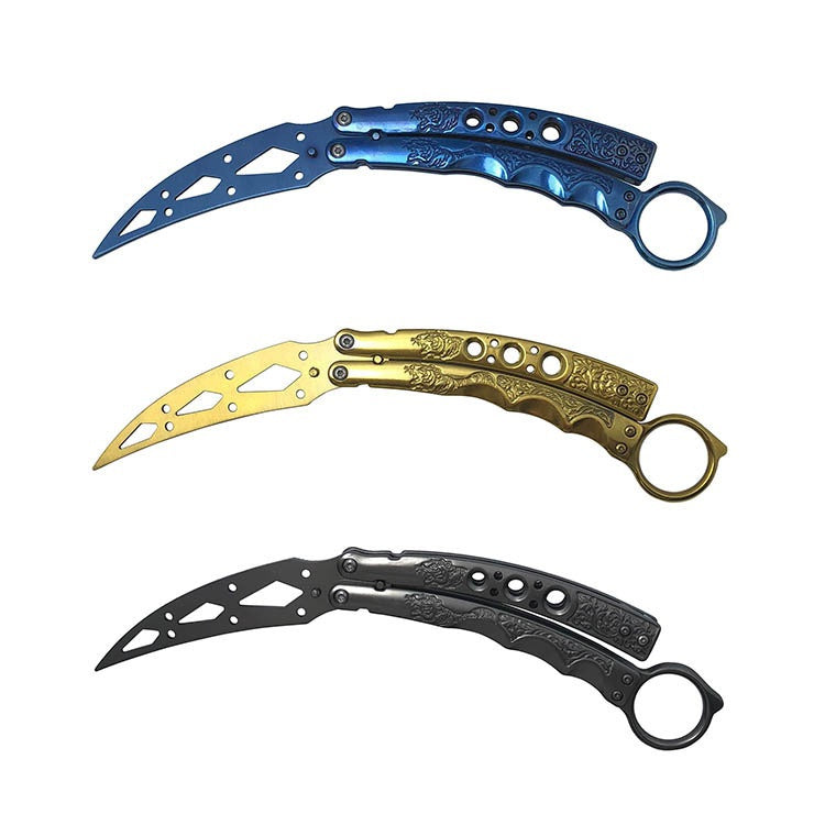 Stainless steel magnetic butterfly unblade butterfly training knife p ...